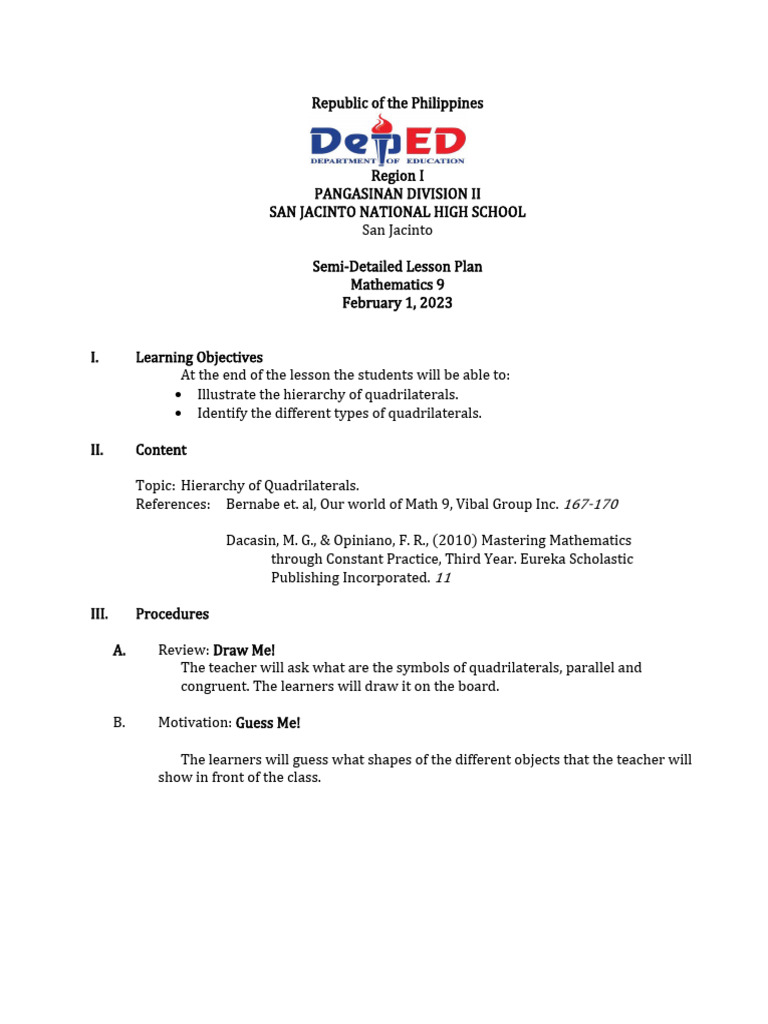 Semi-Dlp Math G9 | PDF