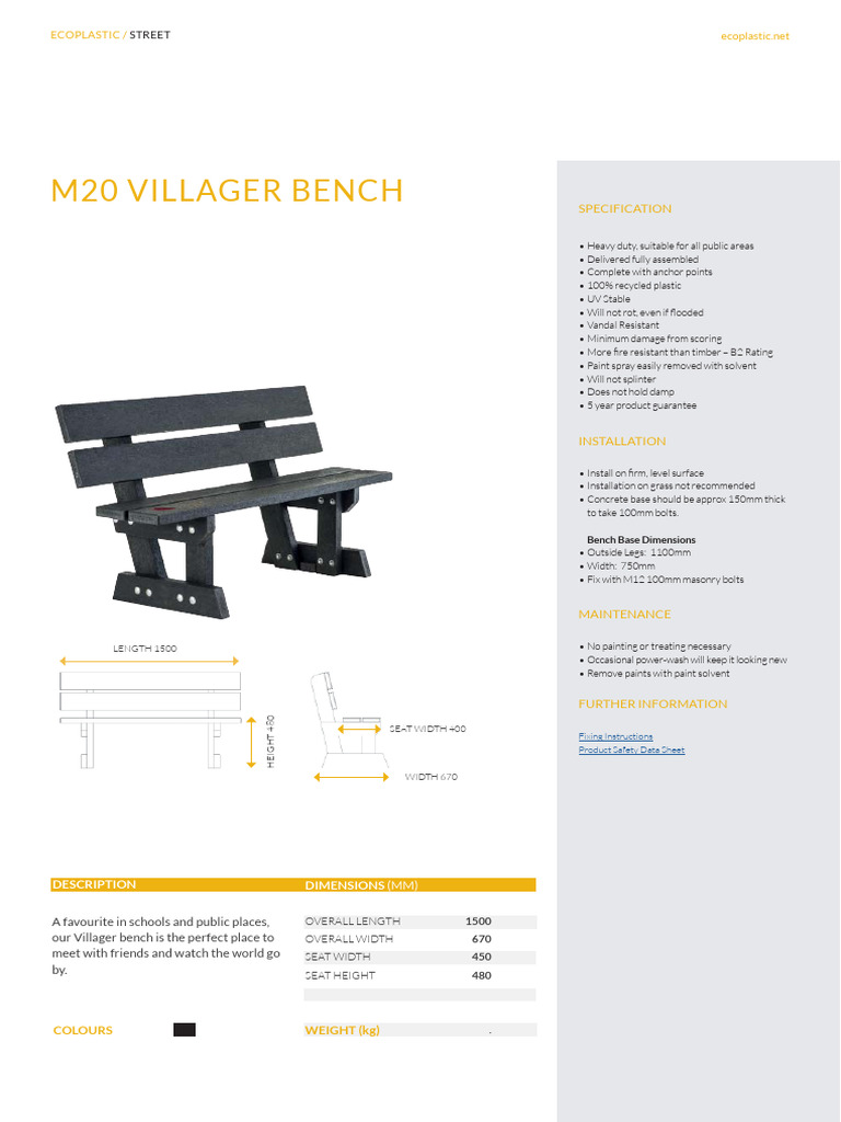 M20 Villager Bench | PDF | Paint | Building Materials