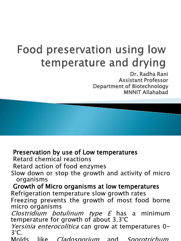 Low Temperature and Drying | PDF | Food Preservation | Carbon Dioxide