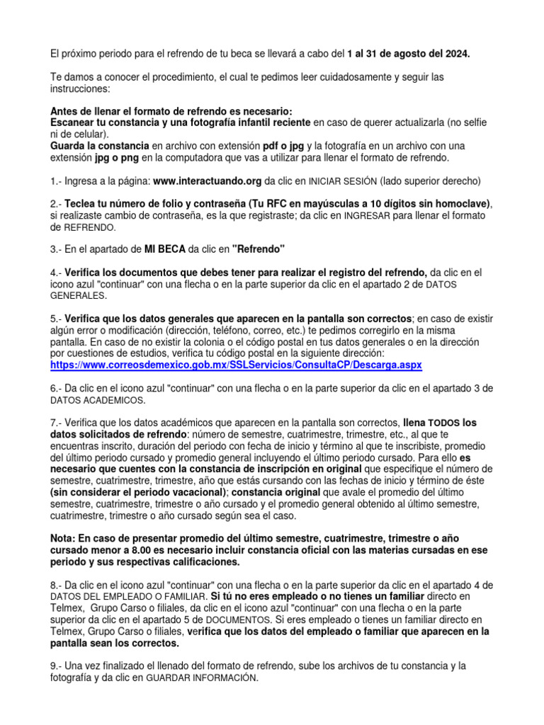 Instrucciones de Refrendo | PDF | Crecimiento personal y profesional | Negocios