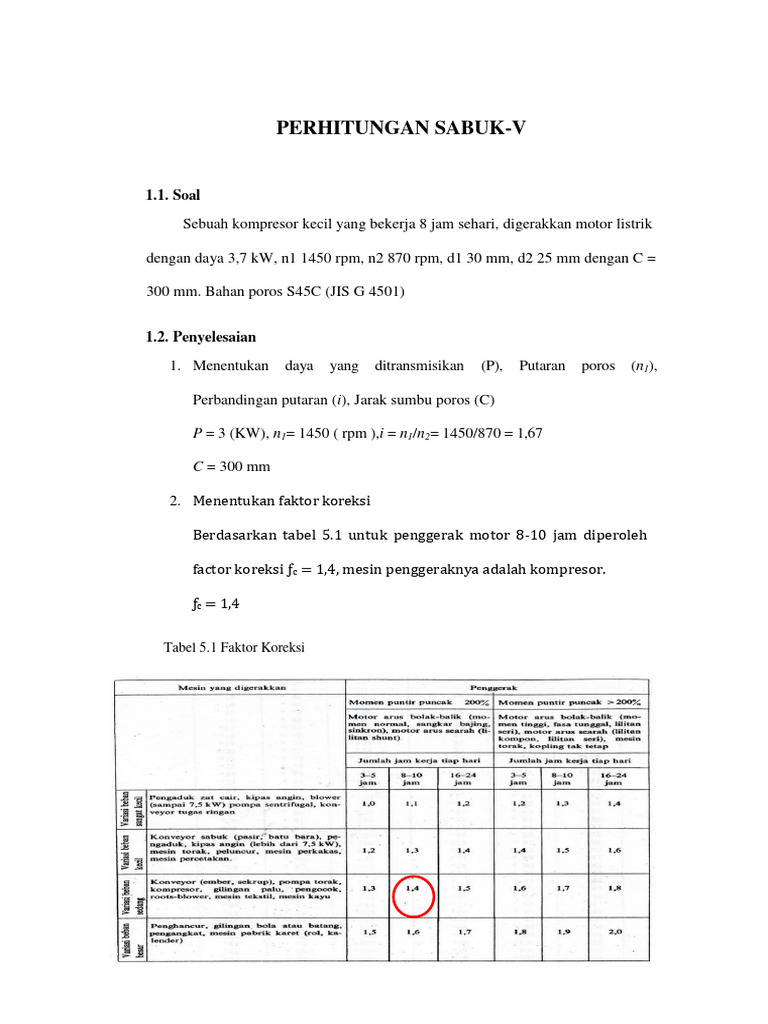 Perhitungan Sabuk V Sularso2 | PDF