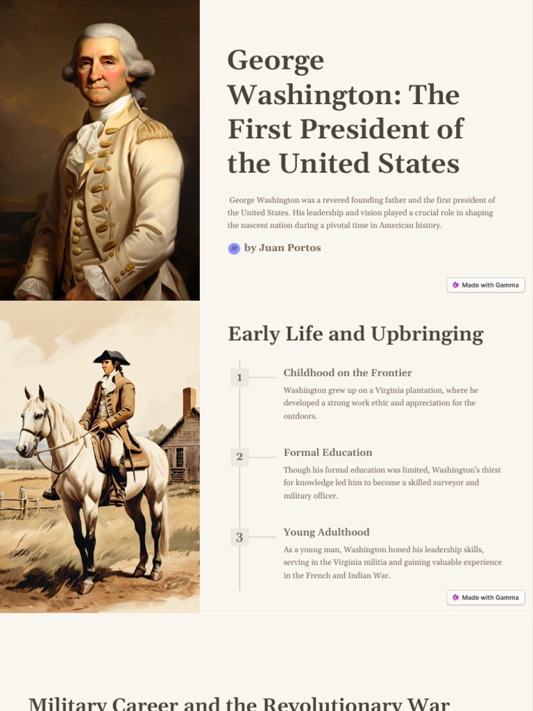 George Washington The First President of The United States | PDF ...