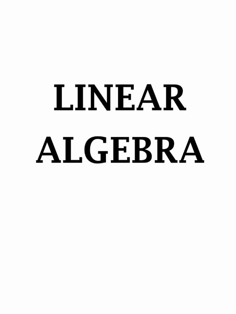 Linear Algebra | PDF