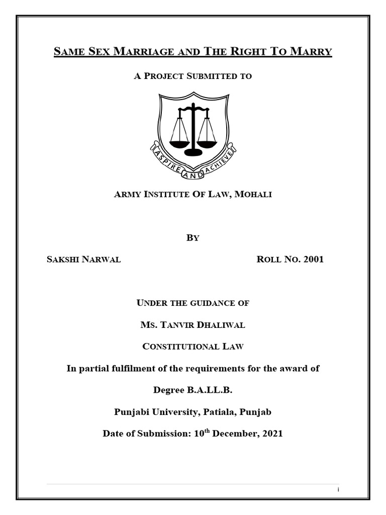 Same Sex Marriage and The Right To Marry | PDF | Sodomy Law | Homosexuality