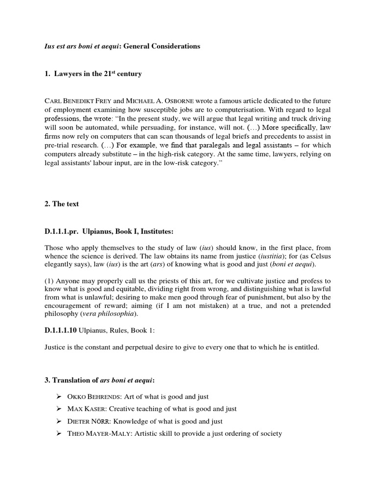 Roman Law Ars Boni Et Aequi | PDF | Social Science | Law