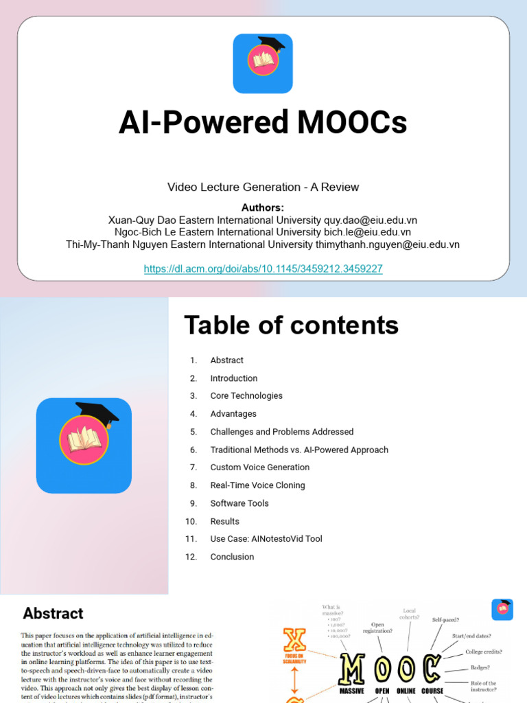 AI-Powered MOOCs Video Lecture Generation - A Review | PDF | Artificial ...
