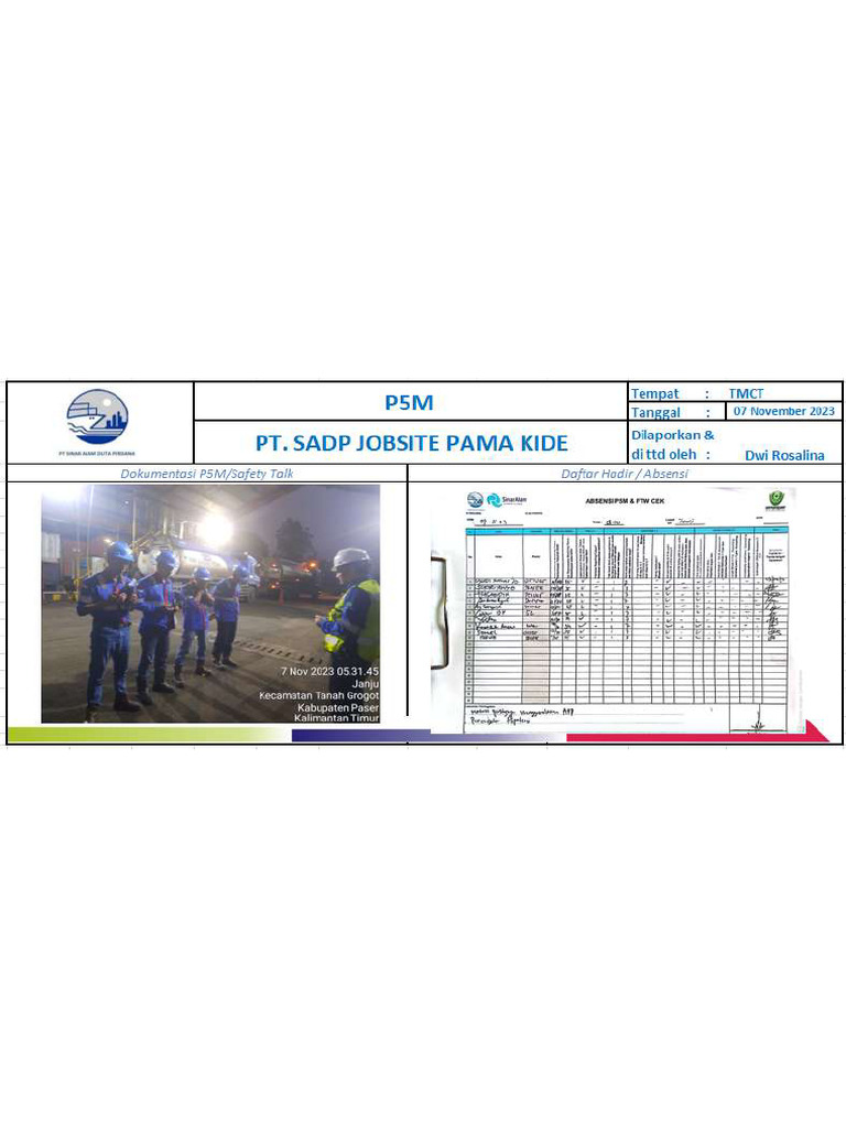 CONTOH LAPORAN P5M SADP PAMA-KIDE | PDF