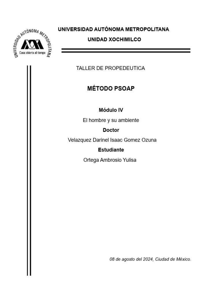Metodo Psoap | PDF | Asma | Enfermedades y trastornos