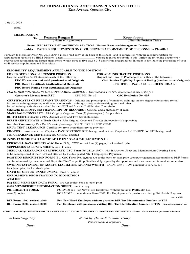 Pearson Reagan R - Supplementary - Requirements | PDF | Birth Certificate