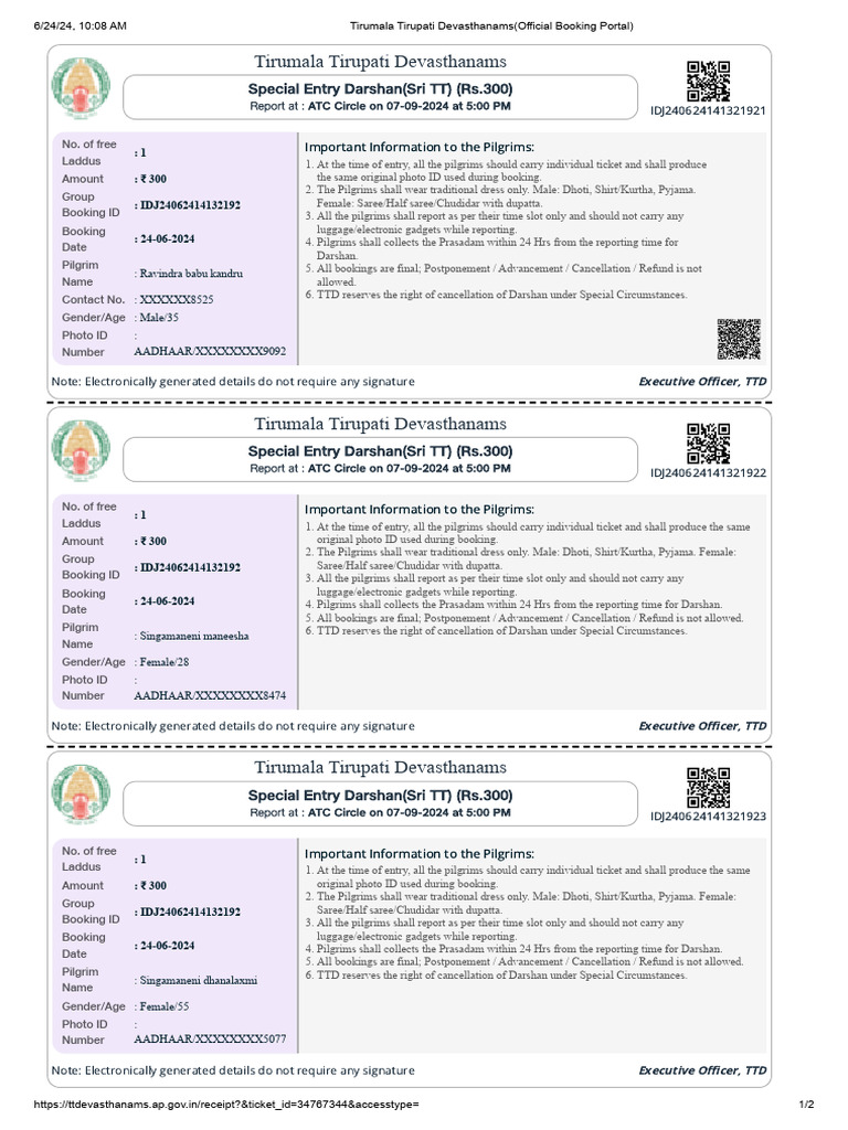 Tirumala Tirupati Devasthanams (Official Booking Portal) | PDF | Vaishnavism