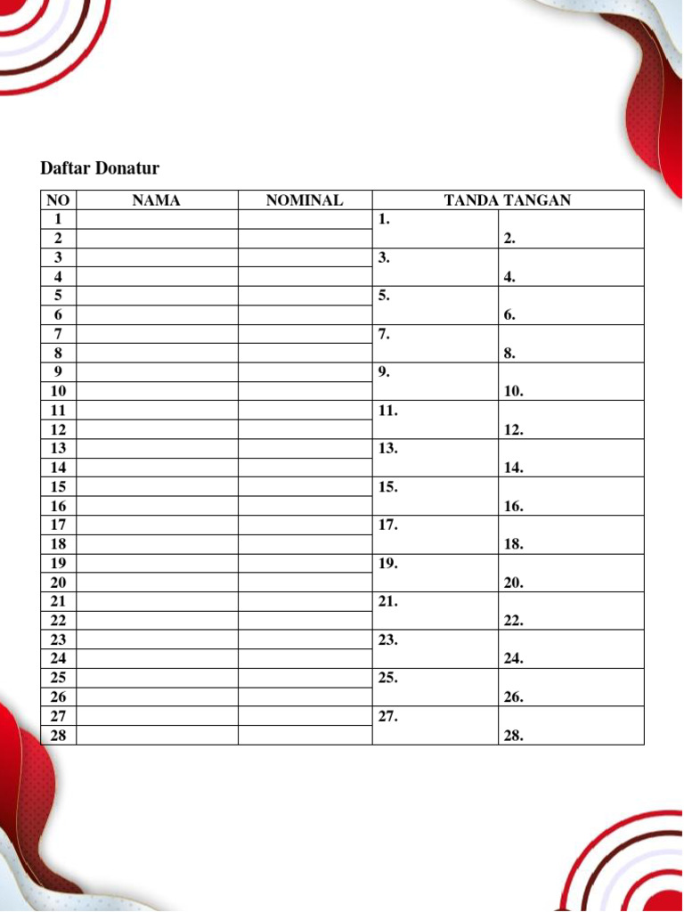 Daftar Donatur | PDF