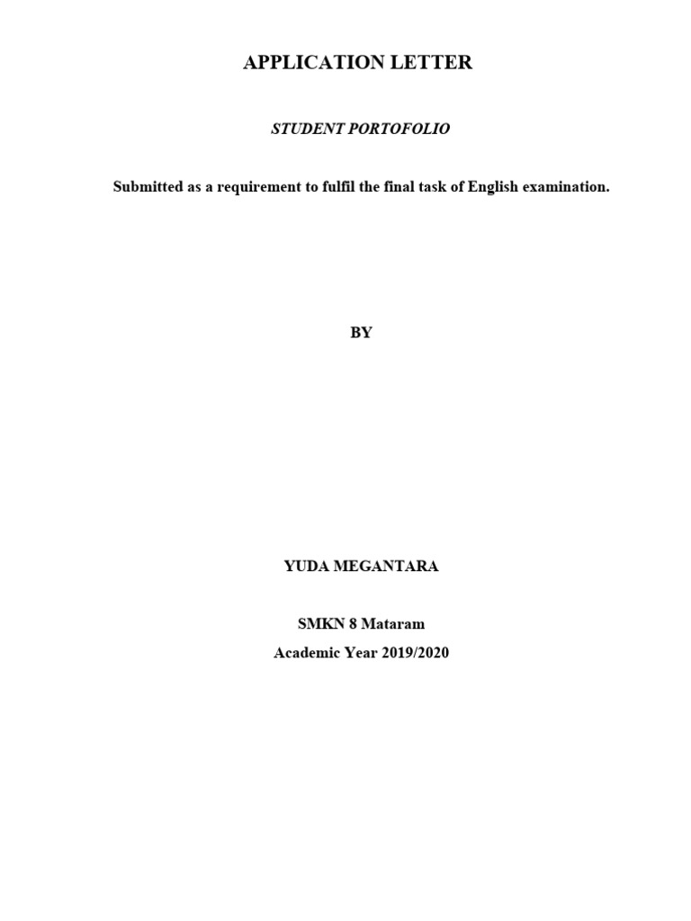 Application Letter Yuda | PDF | Cognition