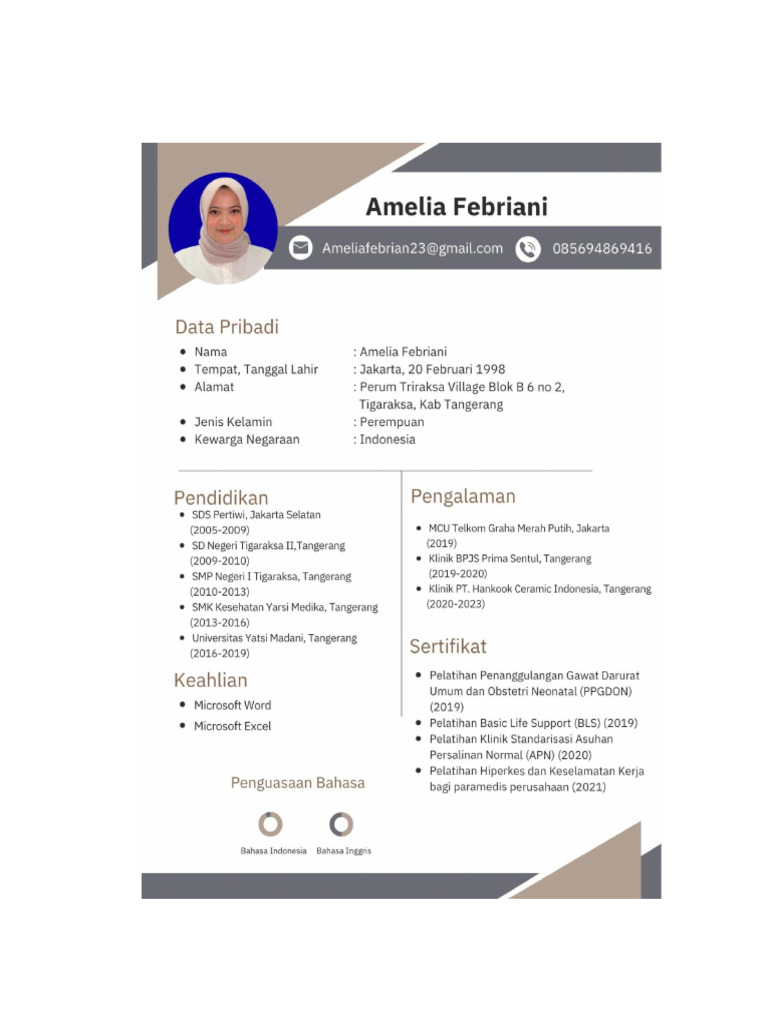 Cv. Amelia Febriani | PDF