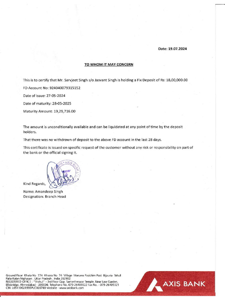Bank Letter | PDF