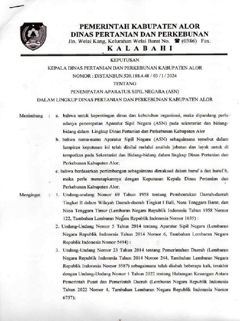 8.SK PENEMPATAN STAF DALAM LINGKUP OPD - Compressed | PDF