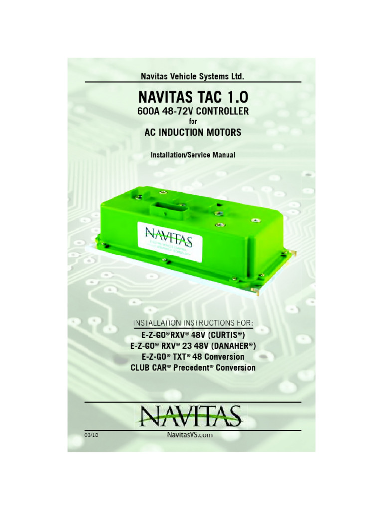 TAC AC Motors Manual Navitas 600amp Kit | PDF | Vehicles | Electrical ...