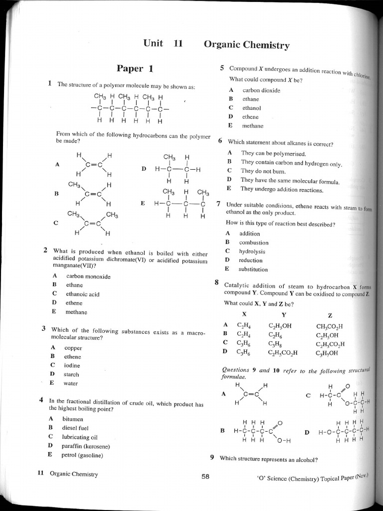 Org Chem Gcse Worksheet | PDF
