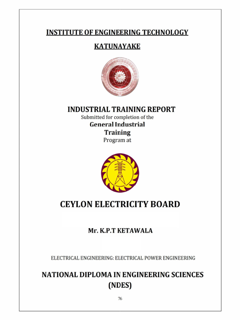 Ceylon Electricity Board (CEB) - Industrial Training Report | PDF
