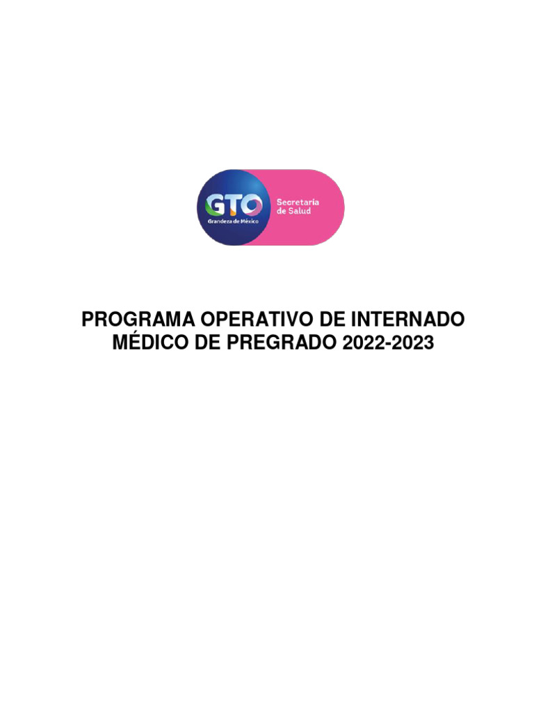 Programa Operativo Internado 2022 | PDF | Hospital | Historial médico