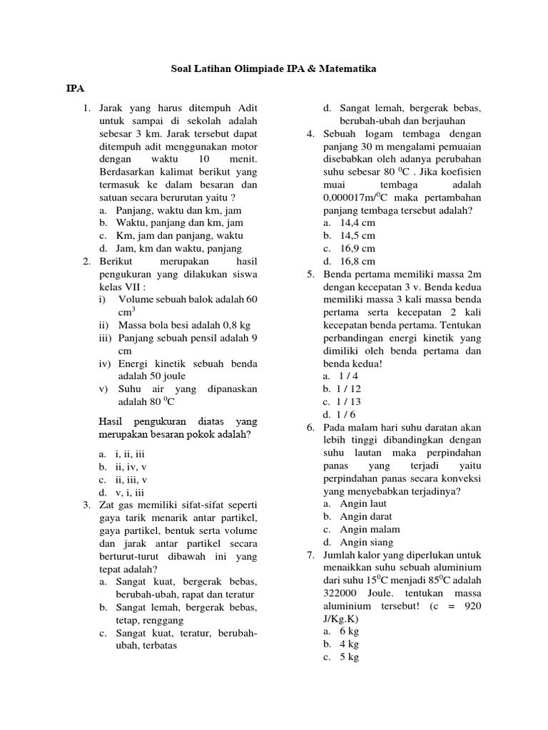 Olimpiade IPA & MTK | PDF