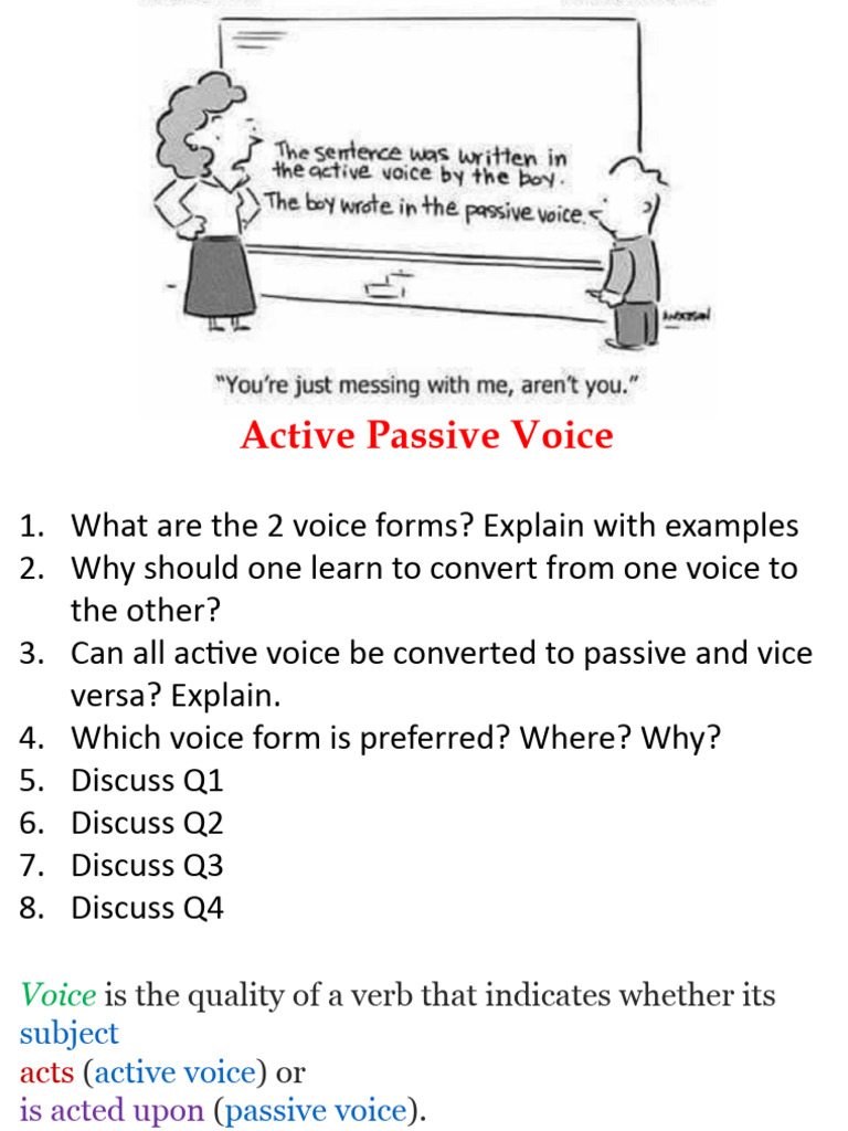 05 Active Passive Voice | PDF | Verb | Subject (Grammar)