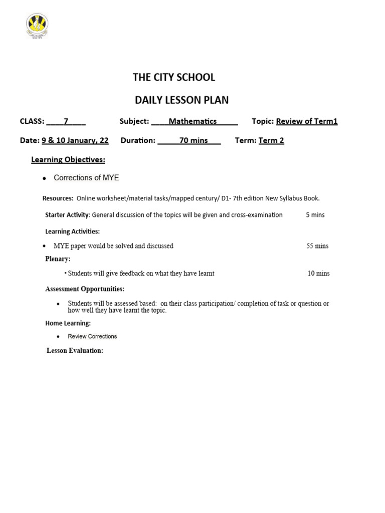 Lesson Plan Week 1 T2 | PDF | Lesson Plan | Learning