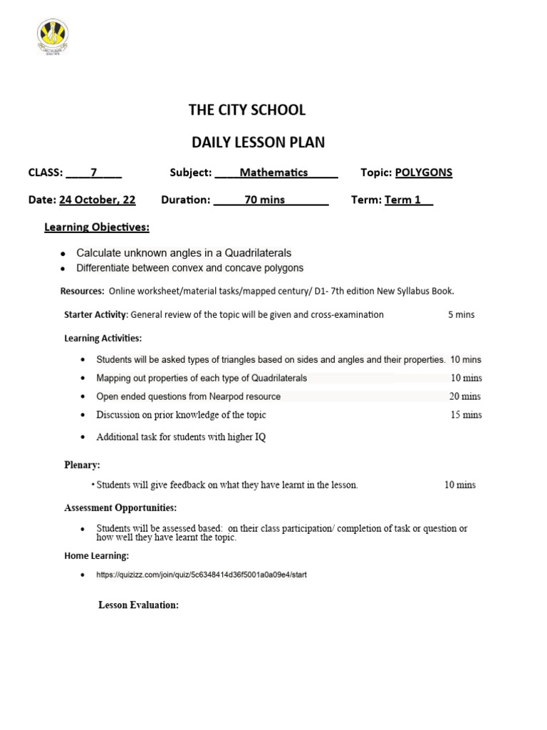 Lesson Plan Week 11 | PDF | Lesson Plan | Learning