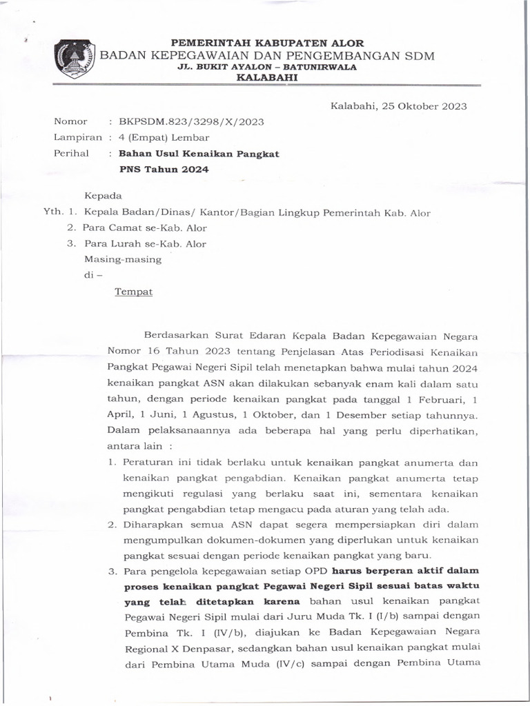 Surat KP 2024 Baru | PDF