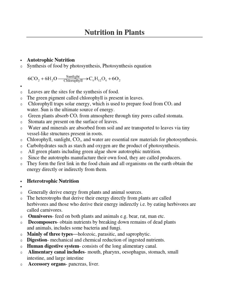 Nutrition in Plants | PDF | Plant Nutrition | Nutrition Nutrition in Plants | PDF | Plant Nutrition | Nutrition