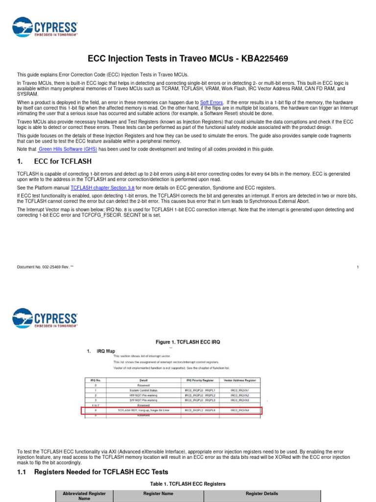 ECC Injection Tests in Traveo MCUs | PDF | Error Detection And ...