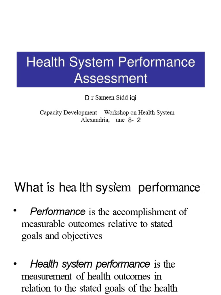 Health System Performance Workshop Insights | PDF | Health System ...