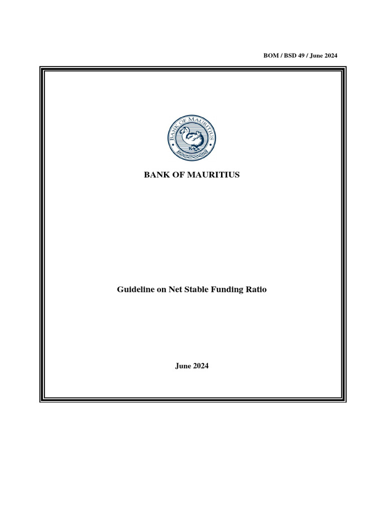Net Stable Funding Ratio NSFR Guideline - June 2024 | PDF | Banks ...