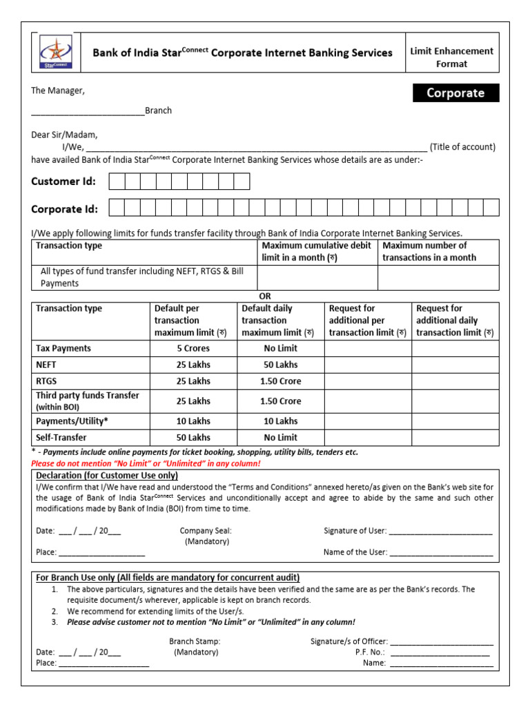 Limit Enhancement Format E | PDF | Financial Technology | Finance ...