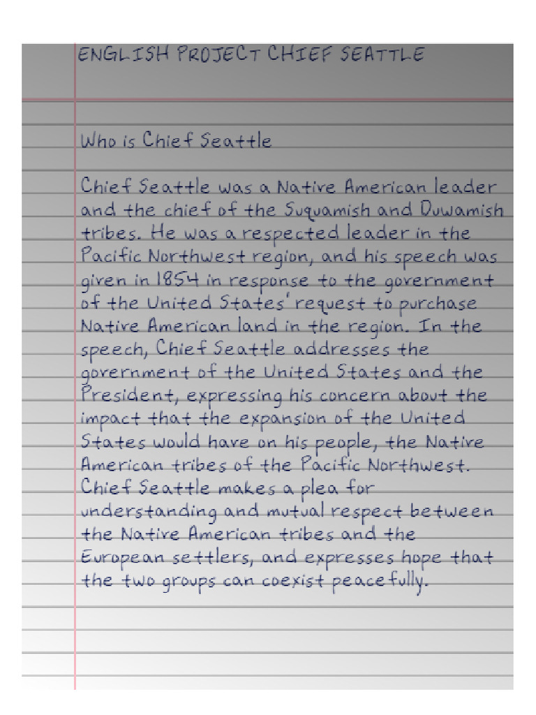 Chief Seattle Speech | PDF