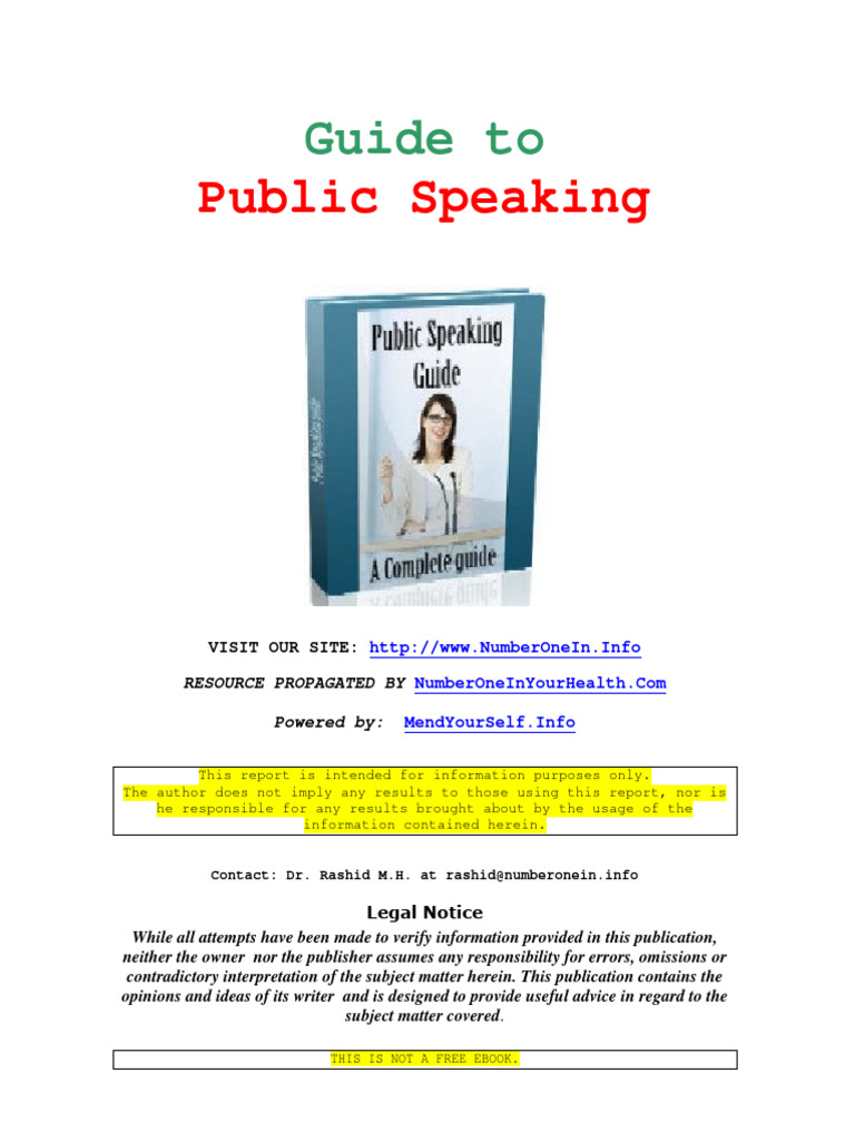 Guide To Public Speaking | PDF | Public Speaking | Thought