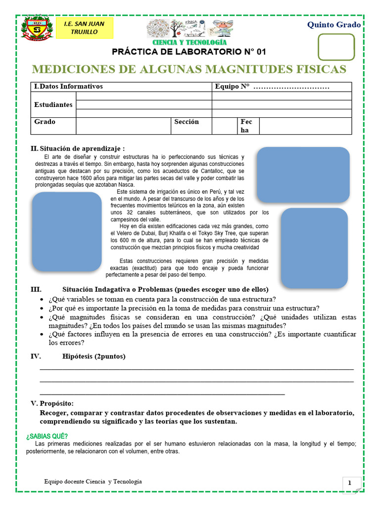 Actividad de Practica de Laboratorio Mediciones y Magnitudes | PDF | Medición | Volumen