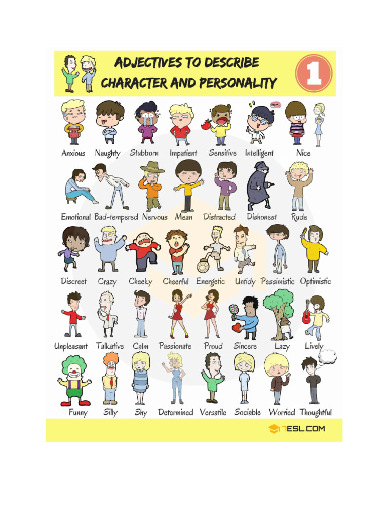 Adjective to describe character and personality | PDF