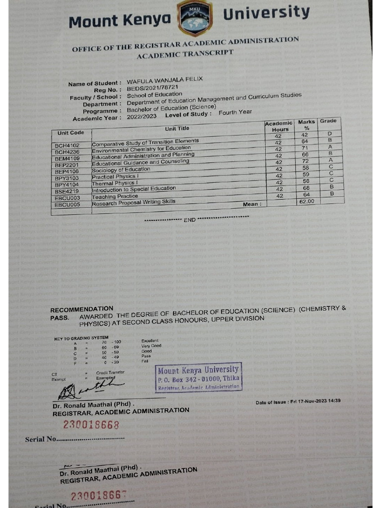 Education Transcripts | PDF