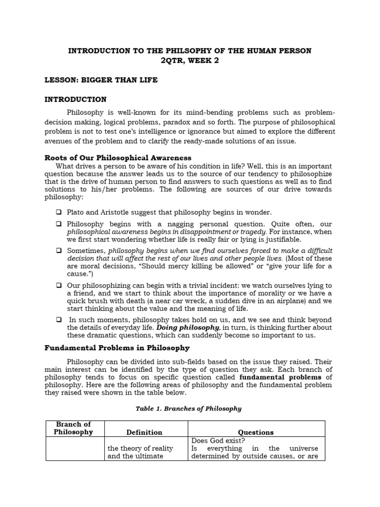 Week 2 - Bigger Than Life | PDF | Liberal Arts Education | Epistemology