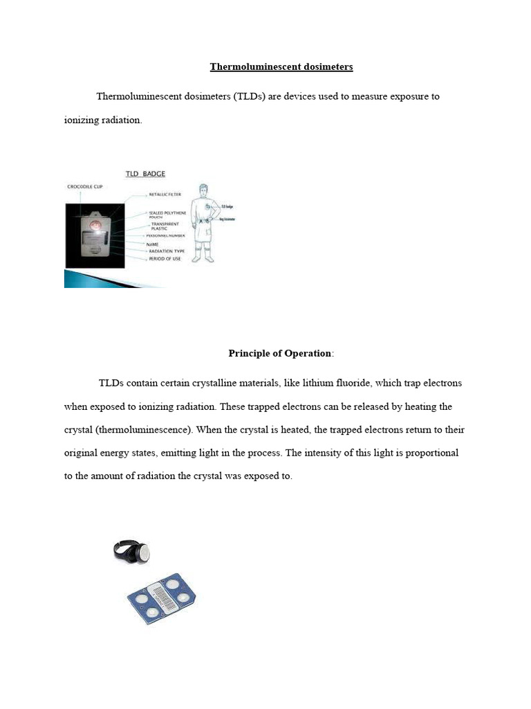 Thermoluminescent Dosimeters | PDF | Ionizing Radiation | Radiation