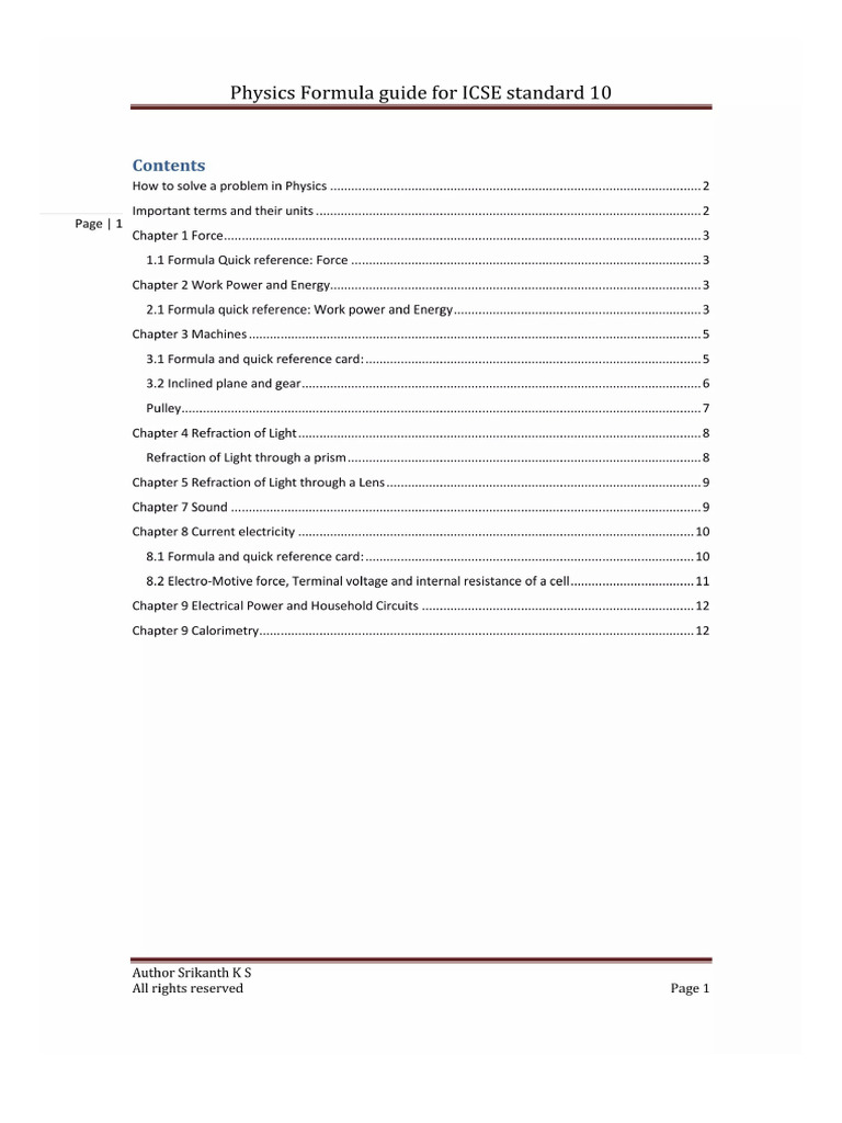 Physics Formulas | PDF