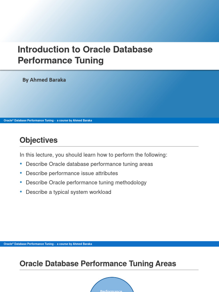 Introduction To Oracle Database Performance Tuning | PDF | Databases ... Introduction To Oracle Database Performance Tuning | PDF | Databases ...
