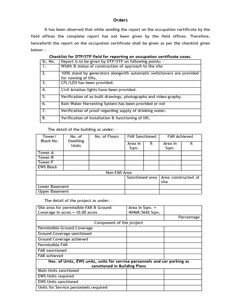 Checklist OC Field Office 24.4.2018 | PDF