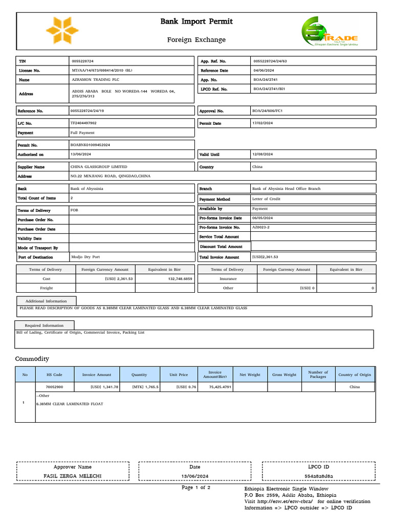 Report Lpco BNK Impr Perm | PDF | Invoice | Cargo