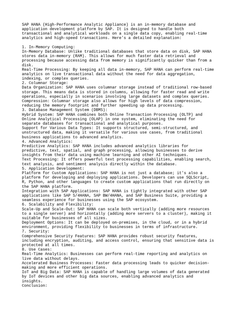 Hana | PDF | Data | Information Technology Management