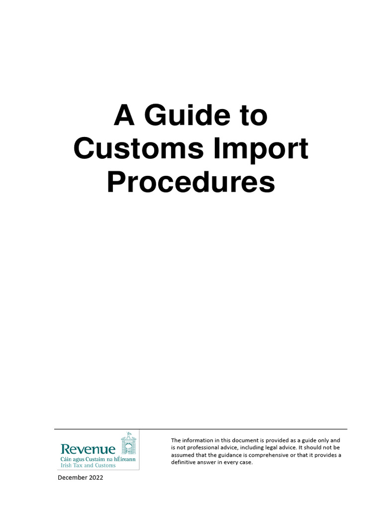 Import Procedures Guide | PDF | Dumping (Pricing Policy) | Customs