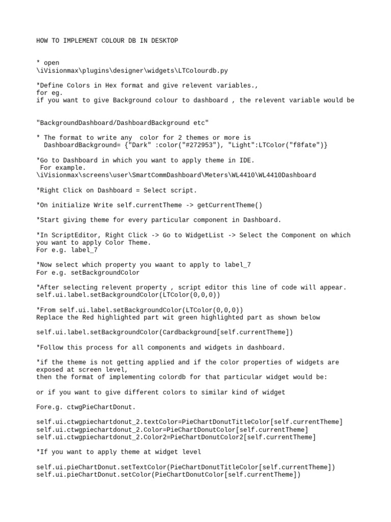 How To Implement Color DB | PDF