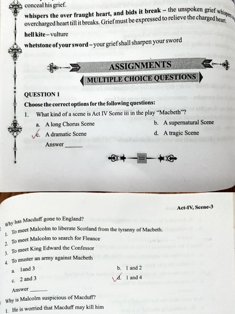 Act 4 SC 3 MCQs | PDF | Macbeth