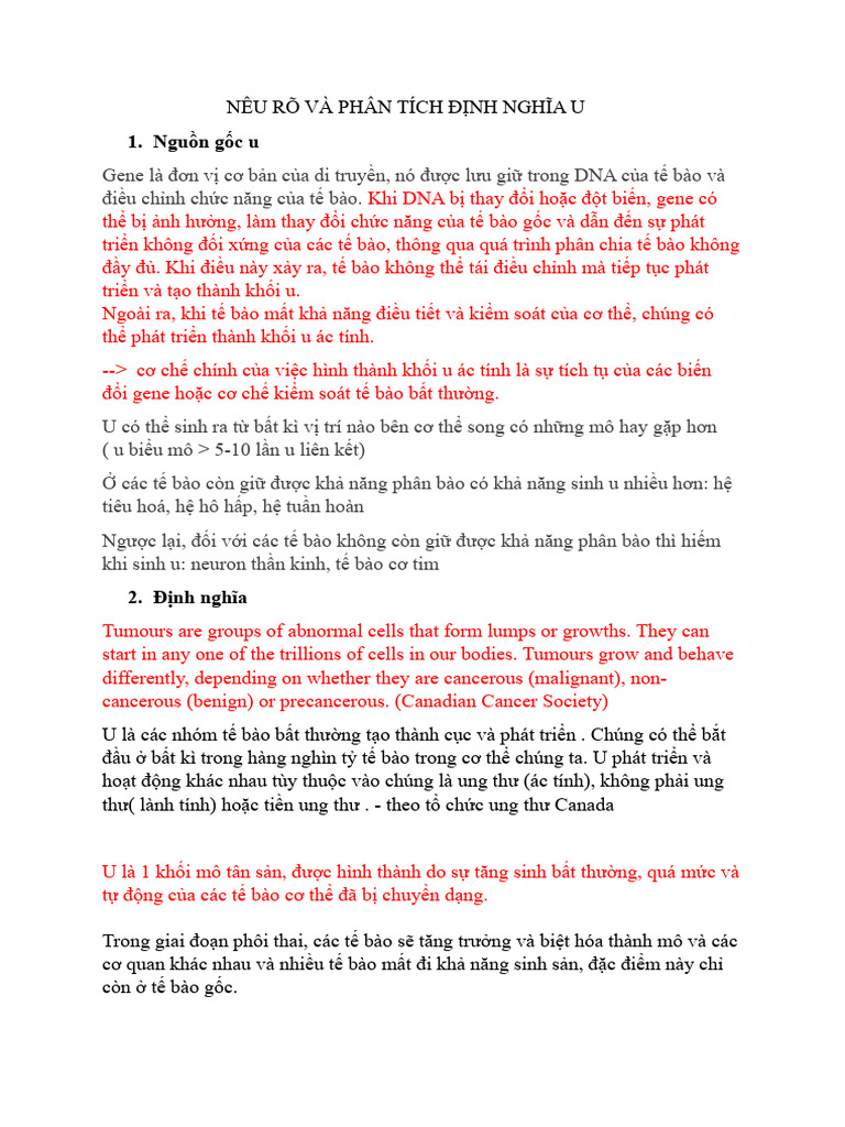 GPB Bệnh Lý U | PDF