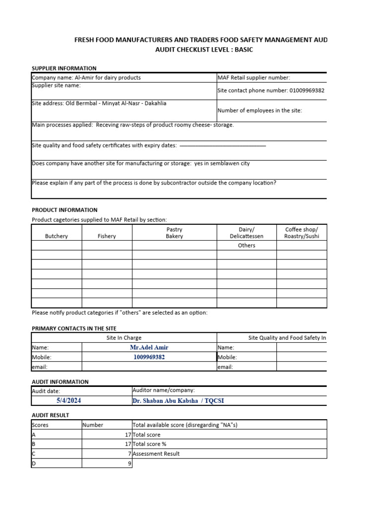 AL-Amir 4-5-2024 Roomy Cheese | PDF | Food Safety | Risk